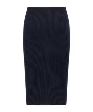 COURREGES Knitted Midi Skirt With Embroidered Logo