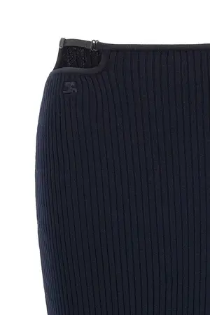 COURREGES Knitted Midi Skirt With Embroidered Logo