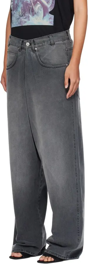 LU'U DAN Kriss Kross Relaxed Straight-leg Jeans - Black