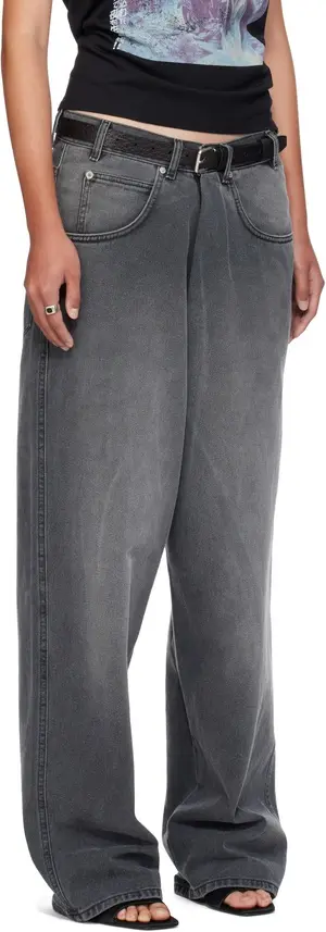 LU'U DAN Kriss Kross Relaxed Straight-leg Jeans - Black