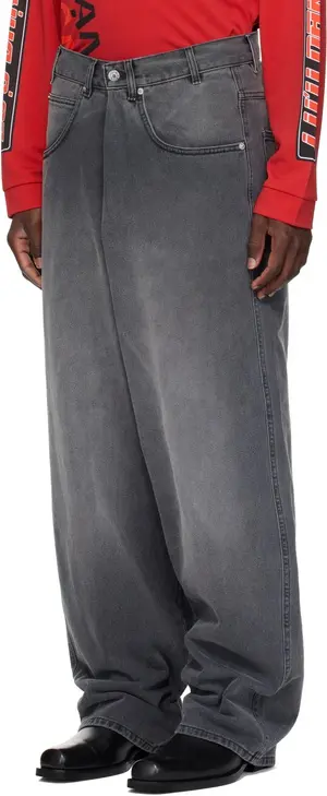 LU'U DAN Kriss Kross Relaxed Straight-leg Jeans - Black