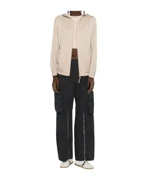Brunello Cucinelli Monile Zipped Hoodie - Beige