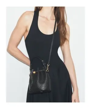 Tory Burch T Monogram Mini Bucket Bag - Black