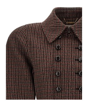 Chloé Double-breasted Houndstooth Riding Coat