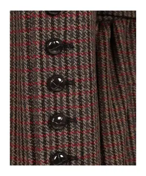 Chloé Double-breasted Houndstooth Riding Coat