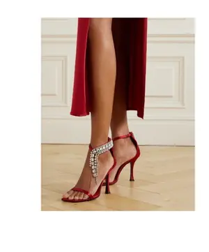JIMMY CHOO Embellished Satin Sandals