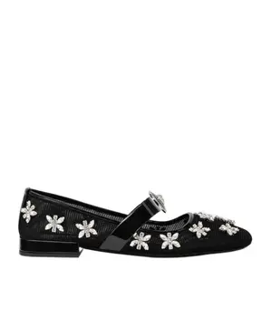 Versace Mesh Ribbon Ballerinas