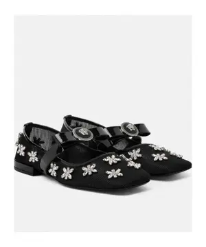 Versace Mesh Ribbon Ballerinas
