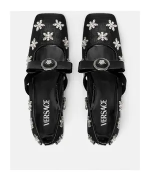 Versace Mesh Ribbon Ballerinas