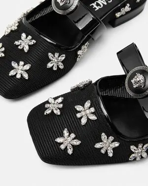 Versace Mesh Ribbon Ballerinas