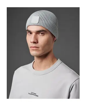 C.P. COMPANY Rib-knitted Beanie With Metropolis Series Emblem