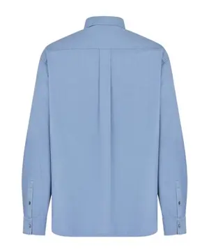 Dior Logo Embroidered Long-sleeved Shirt - Blue