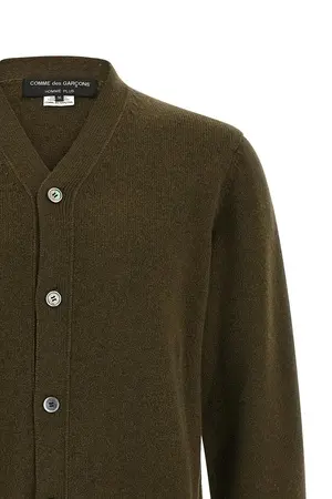 Comme Des Garçons Asymmetrical Jacquard Knit Cardigan