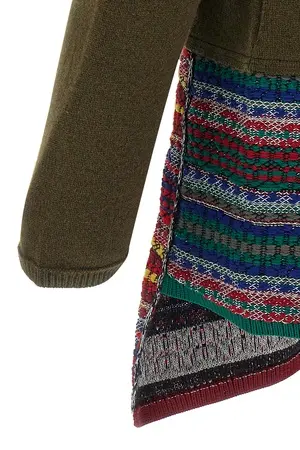 Comme Des Garçons Asymmetrical Jacquard Knit Cardigan