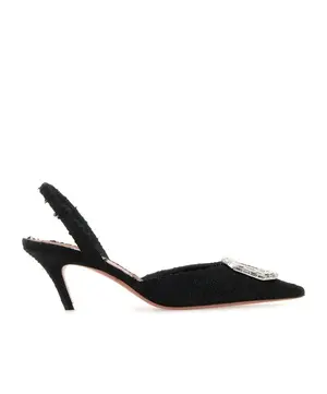 Amina Muaddi Cusp High-heeled Slingbacks - Black