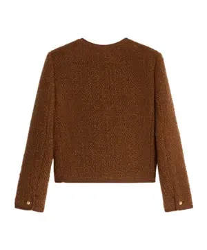 Celine Chelsea Jacket In Mohair Wool Tweed - Brown