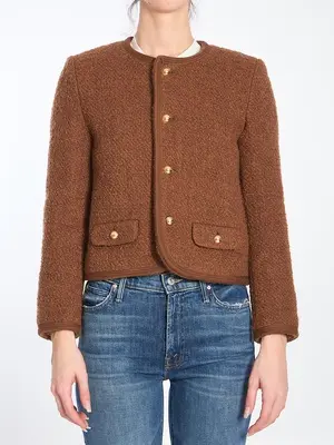 Celine Chelsea Jacket In Mohair Wool Tweed