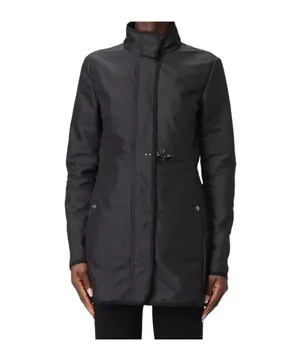 FAY High Neck Car Coat - Black