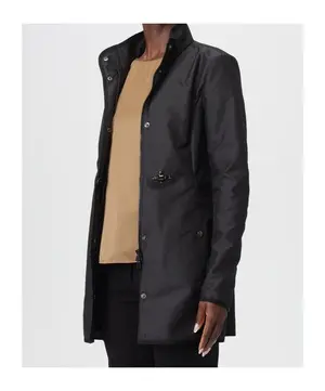 FAY High Neck Car Coat - Black