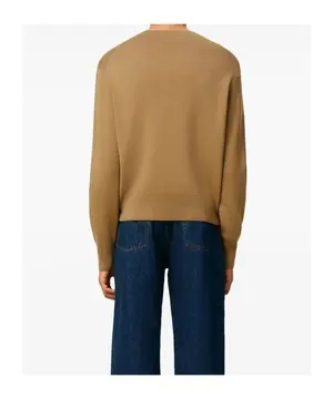 AMI Paris De Coeur Wool Sweater - Camel/black