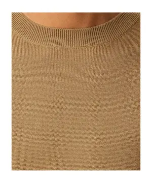 AMI Paris De Coeur Wool Sweater - Camel/black