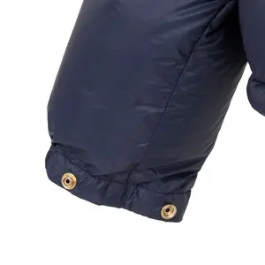 Celine Puffer Jacket In Light Nylon With High Collar And Triomphe Snaps - Blue