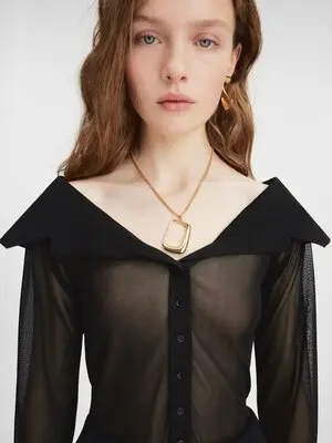 Jacquemus Off-shoulder Pointed Collar Shirt