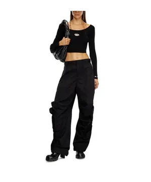 DIESEL® M-vera Cropped Knit Top - Black