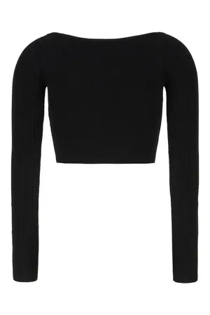 DIESEL® Ribbed Knit Off-the-shoulder Top With Embellished Detail - Black
