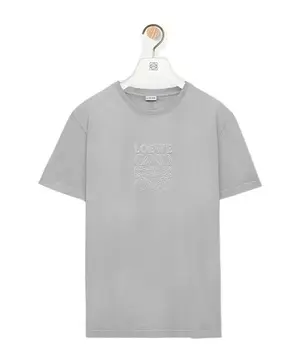 Loewe Anagram-embroidered Crew Neck T-shirt - Light Gray