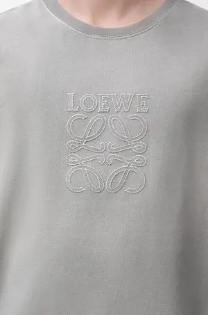 Loewe Anagram-embroidered Crew Neck T-shirt - Light Gray