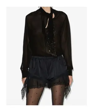 Isabel Marant Étoile Elaura Satin Pussy Bow Blouse