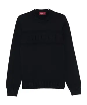 Gucci Logo Intarsia Knit Jumper - Black