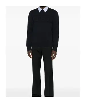 Gucci Logo Intarsia Knit Jumper - Black