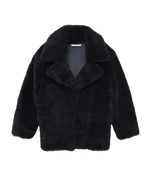 Stella McCartney Belted Plush Teddy Jacket - Dark Blue
