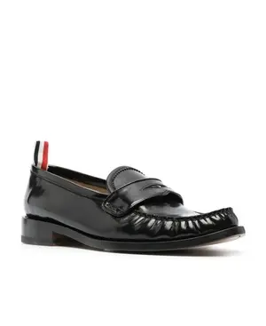 Thom Browne Almond Toe Penny-slot Loafers - Black