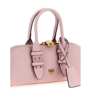 Pinko Small Escape Bowling Bag With Love Birds Logo - Pink