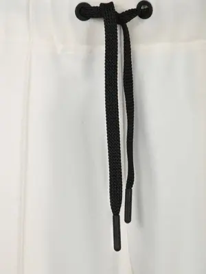 Moncler Logo Embroidered Drawstring Waist Pants - White