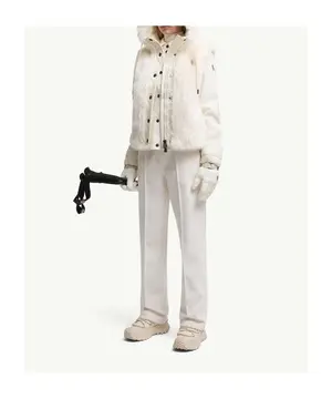 Moncler Logo Embroidered Drawstring Waist Pants - White