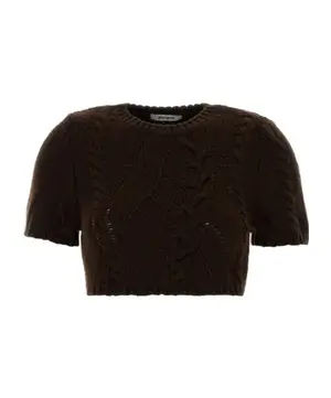 Gimaguas Julita Cable-knit Short-sleeve Sweater