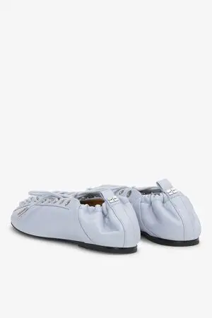 GANNI Lace-up Ballerinas - Light Blue