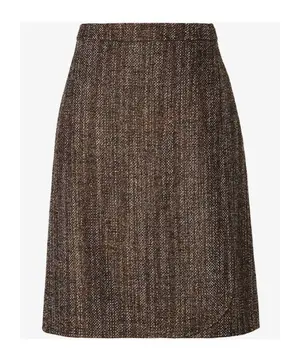 Fendi Rust Wool And Alpaca Mid-length Skirt