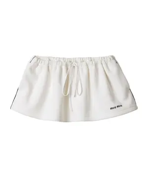 Miu Miu Bonded Piqué And Technical Jersey Miniskirt