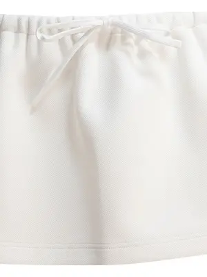 Miu Miu Bonded Piqué And Technical Jersey Miniskirt