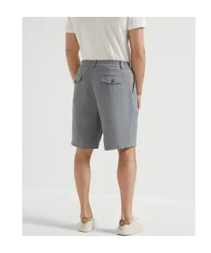 Brunello Cucinelli Linen Pleated Shorts