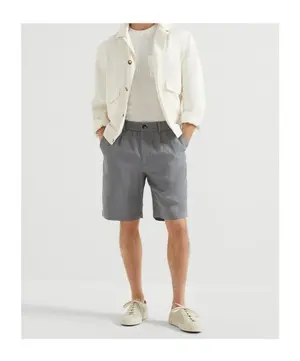 Brunello Cucinelli Linen Pleated Shorts