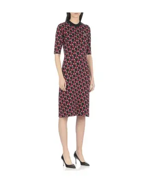 LANVIN Knitted Printed Logo Applique Dress