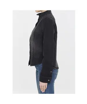 Loewe Pleated Band Collar Shirt - Black