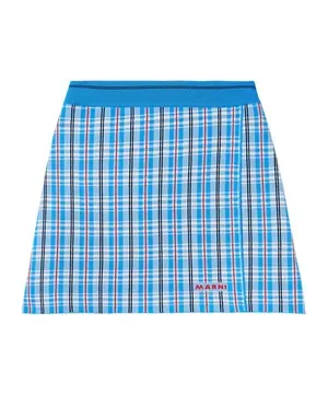 Marni Wrap-effect Plaid Stretch-knit Mini Skirt