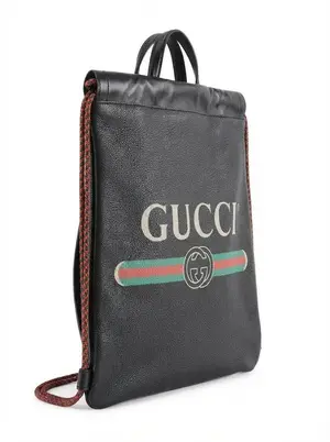 Gucci Logo Drawstring Backpack